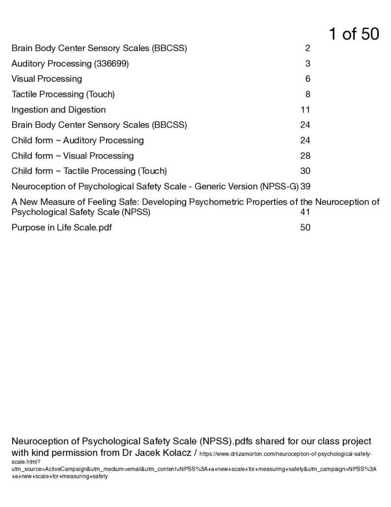 EATT Plus NPSS Neuroception of Psychological Safety Scale (KH compiled ...