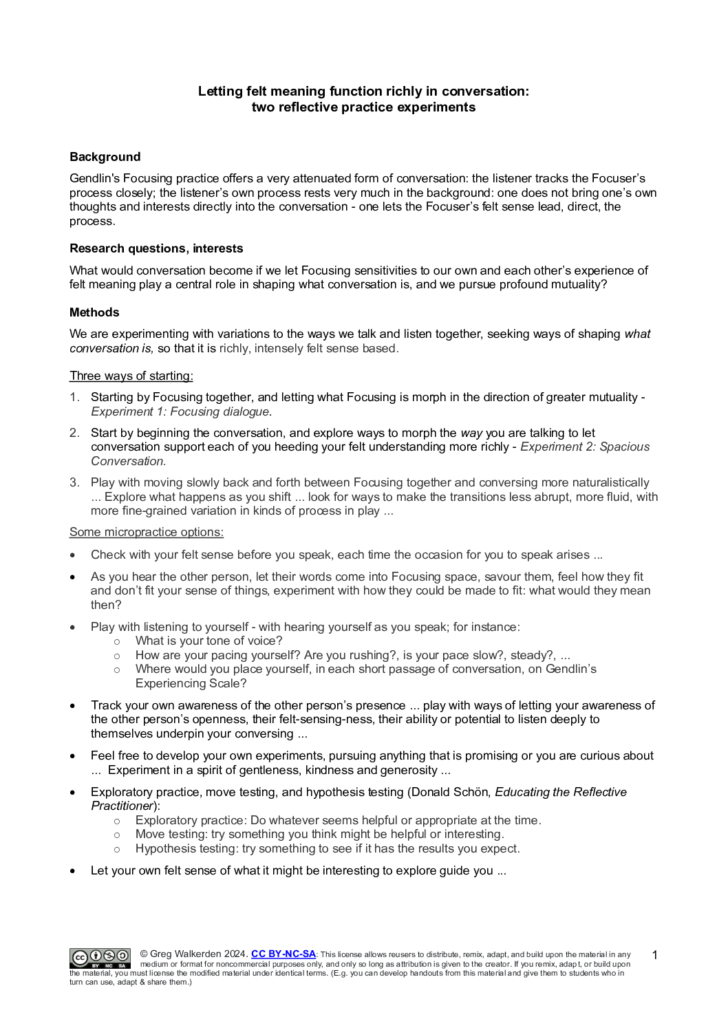 Walkerden - Letting felt meaning function richly in conversation - a ...